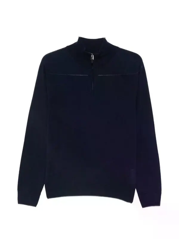 Canali Quarter-zip Knitted Sweater