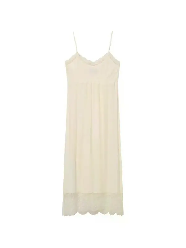 Simone Rocha Lace-trim Slip Midi Dress - Neutrals