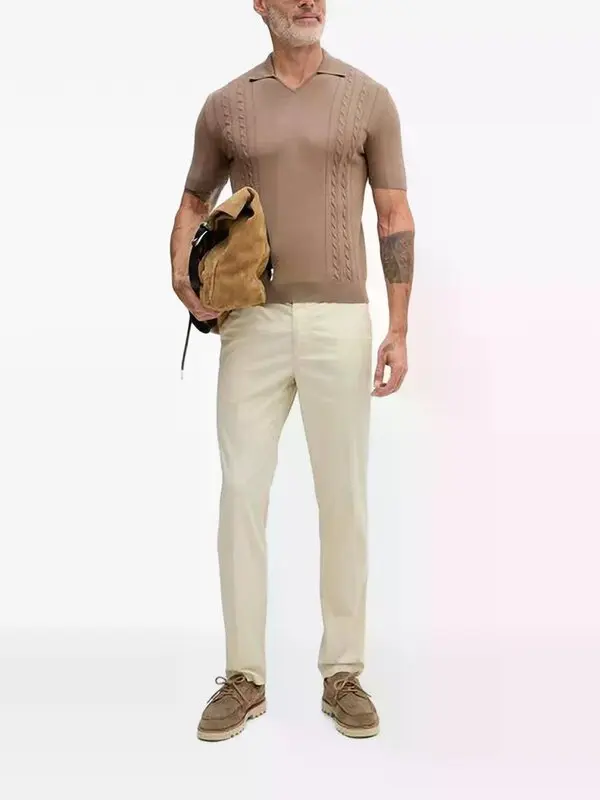 BENETTON Cable-knit Polo Shirt