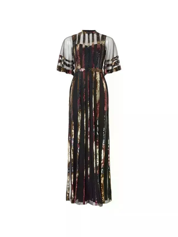 TEMPERLEY LONDON Dusty Sequin-embellished Gown - Black