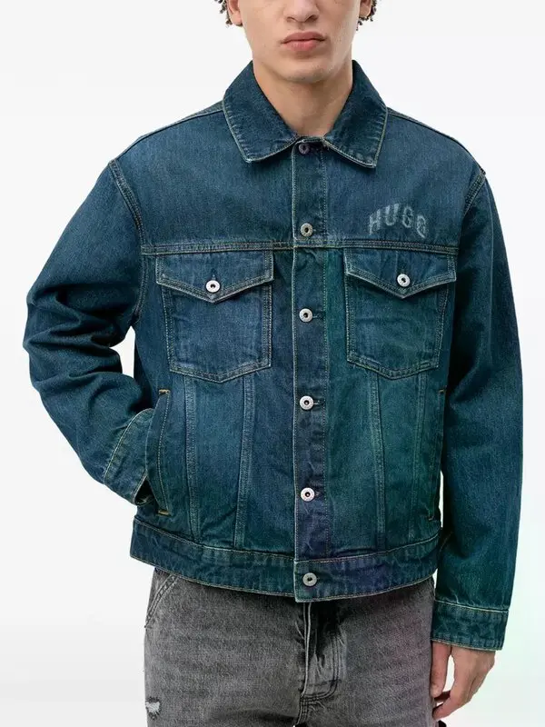 Hugo Logo-print Denim Jacket - Blue