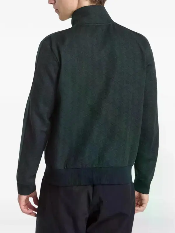 Lacoste Paris Monogram-jacquard Zip-up Sweatshirt