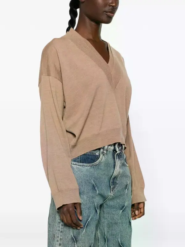 Erika Cavallini V-neck Drop-shoulder Sweater