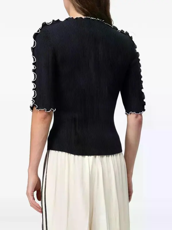 Fabiana Filippi Ruffled Ribbed-knit Sweater
