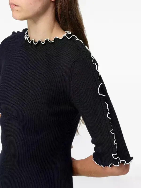 Fabiana Filippi Ruffled Ribbed-knit Sweater