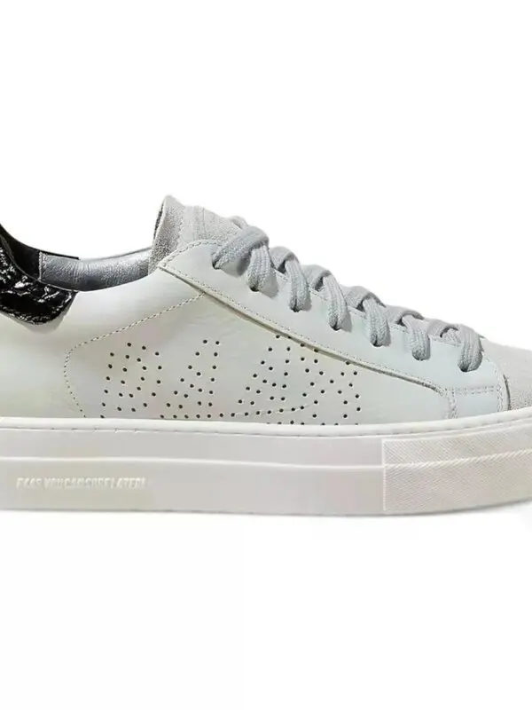 P448 Thea Perforated Leather Sneakers - White