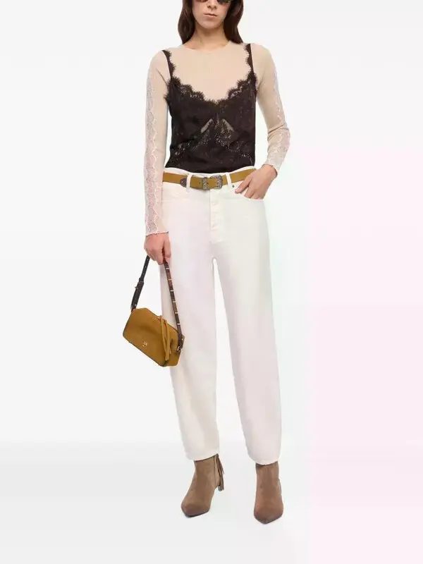Pinko Egg-fit Cotton Bull Trousers - Neutrals