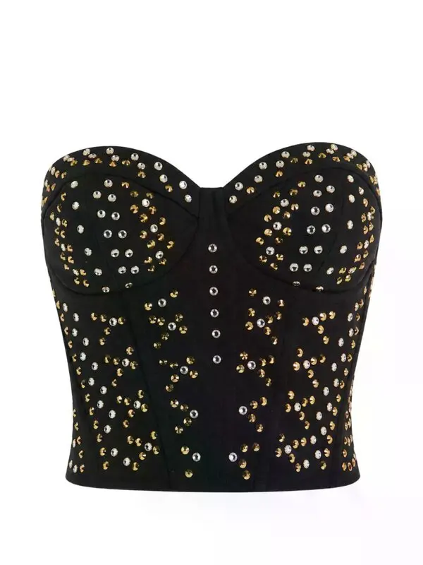 TEMPERLEY LONDON Oberon Stud-embellished Corset Top - Black