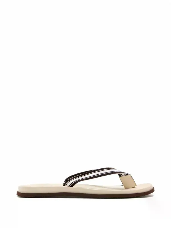 Brunello Cucinelli Striped Thong-strap Sandals - Brown