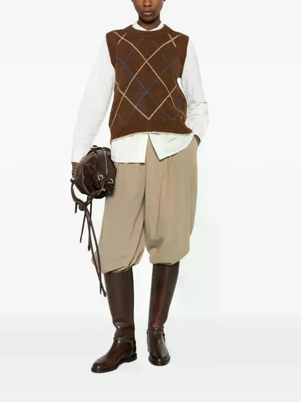 MOISMONT Argyle Knit Sweater Vest
