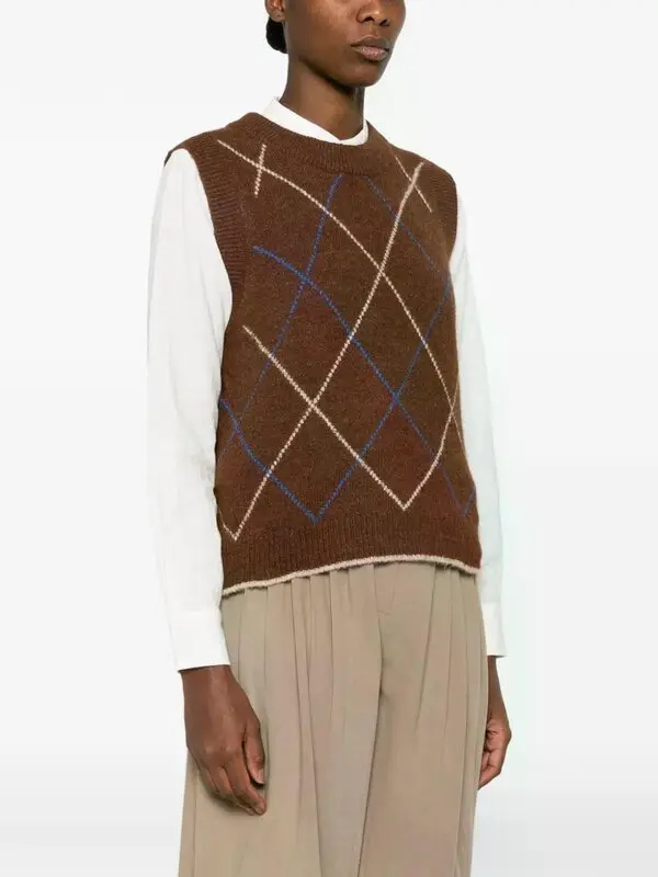 MOISMONT Argyle Knit Sweater Vest