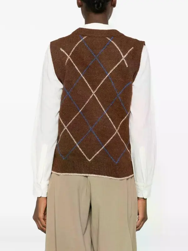 MOISMONT Argyle Knit Sweater Vest