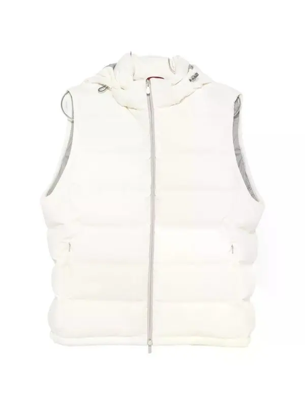 Brunello Cucinelli Quilted Hooded Gilet - Neutrals