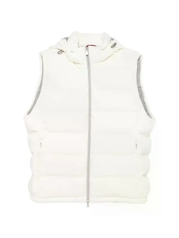 Brunello Cucinelli Quilted Hooded Gilet - Neutrals