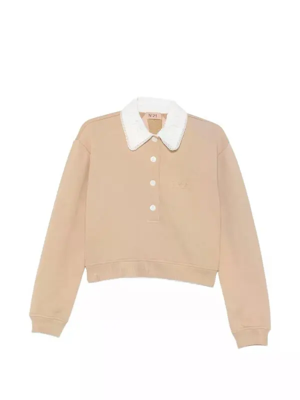 N°21 Lace-collar Embroidered Sweatshirt