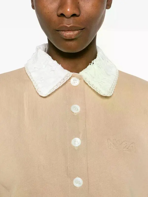 N°21 Lace-collar Embroidered Sweatshirt