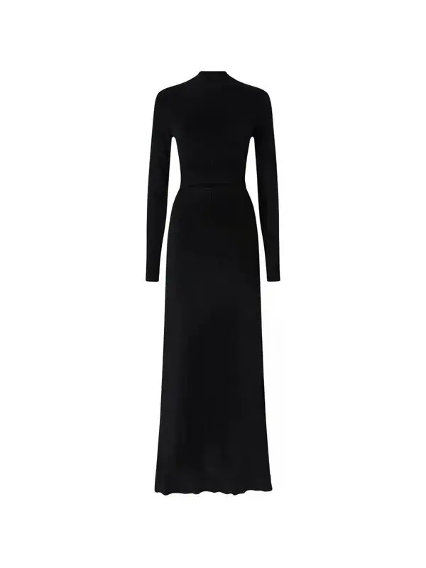 Pinko Long Wool-blend Dress With Cut-out