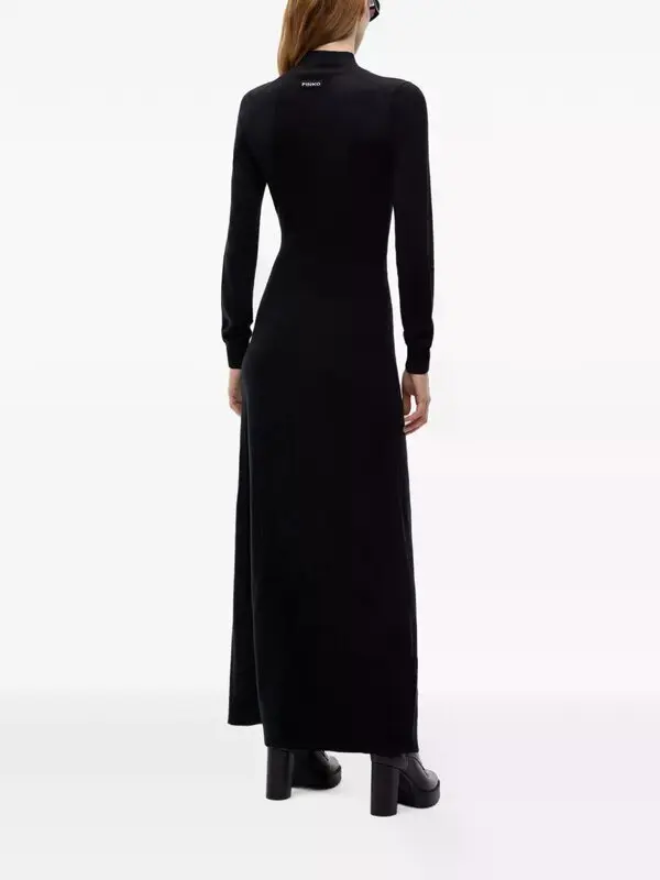 Pinko Long Wool-blend Dress With Cut-out