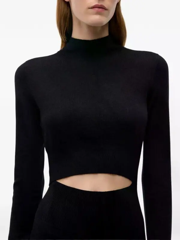 Pinko Long Wool-blend Dress With Cut-out