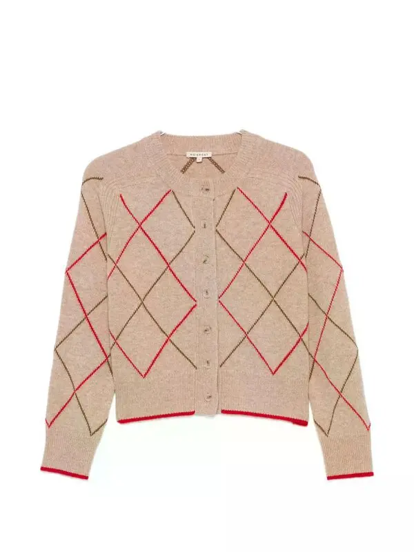 MOISMONT Argyle-knit Cardigan - Neutrals