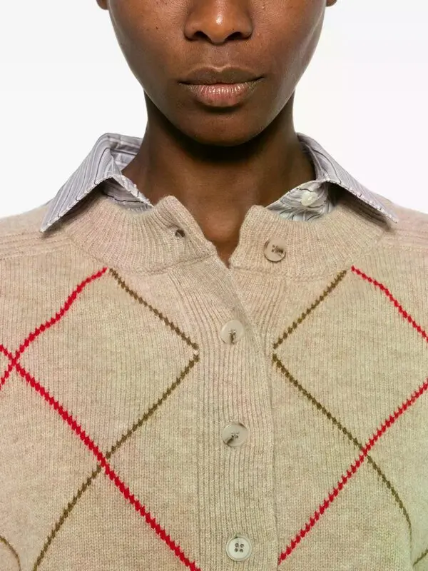 MOISMONT Argyle-knit Cardigan