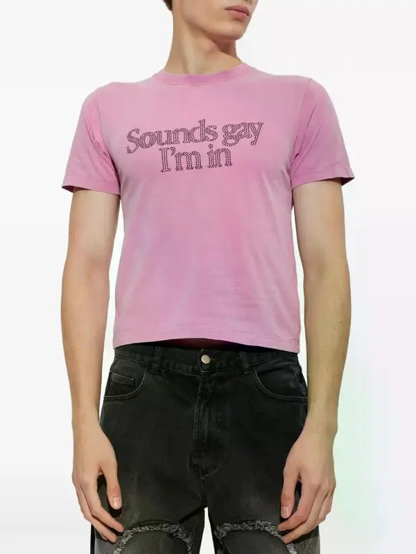 CARNE BOLLENTE Sequin-embellished Short-sleeve T-shirt - Pink