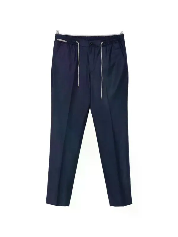Corneliani Drawstring-waist Pressed-crease Trousers