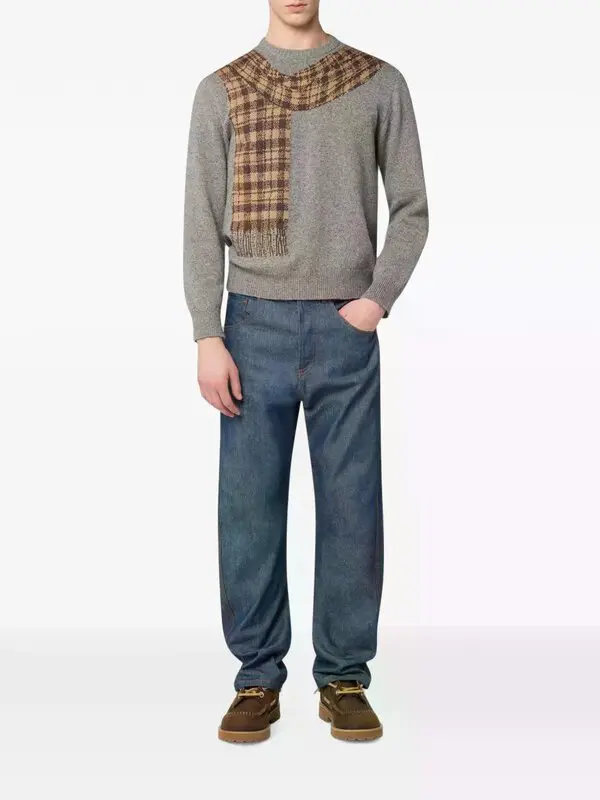 Moschino Inlaid Wool-and-silk Blend Pullover
