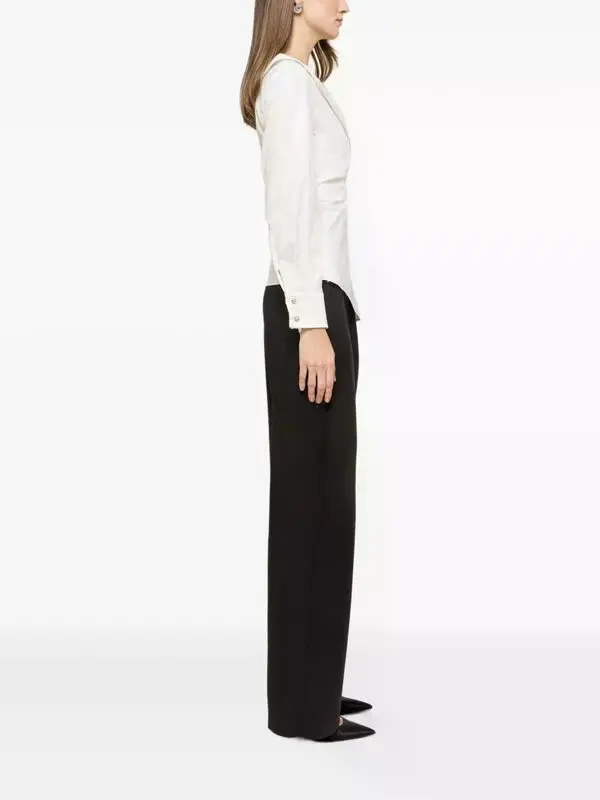 NISSA Asymmetrical Crystal-embellished Shirt