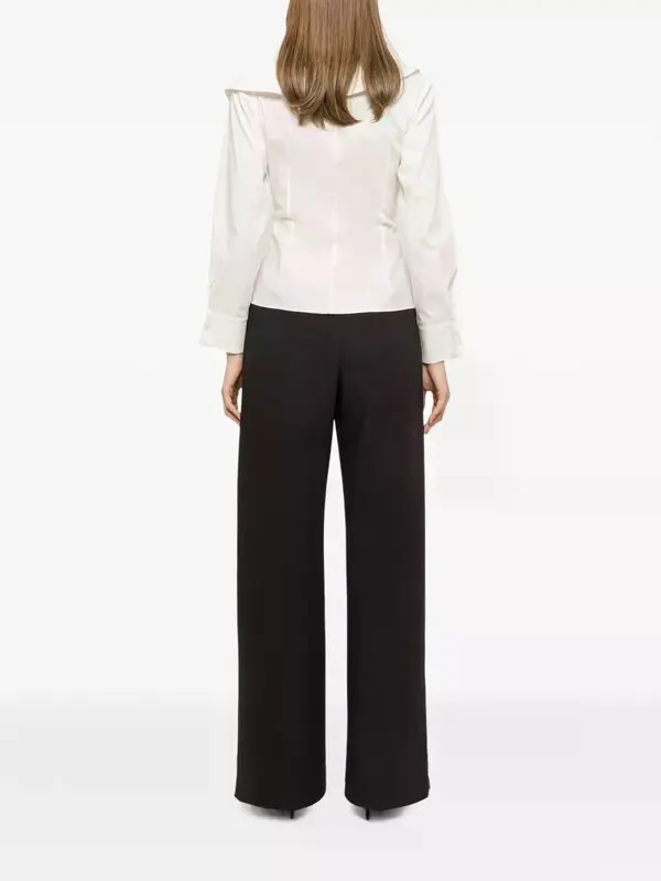 NISSA Asymmetrical Crystal-embellished Shirt