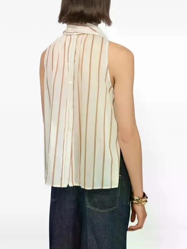 SEMICOUTURE Rayas Striped Tie-neck Top