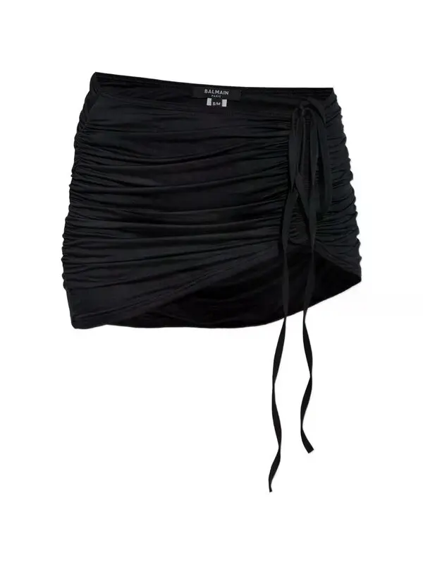 Balmain Ruched Tie-fastening Beach Skirt