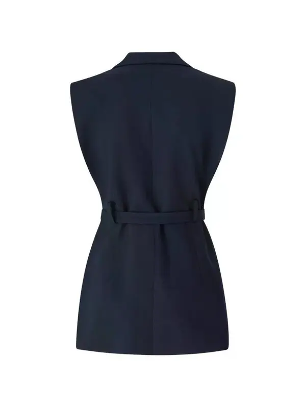 Pinko Vest With Open Sides And Belt - Blue