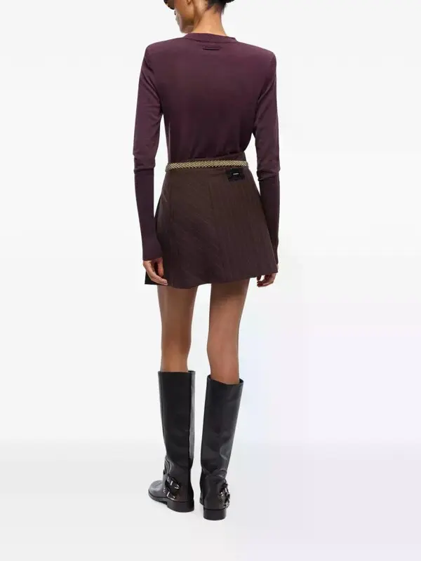 Pinko Merino-wool Sweater With Removable Shoulder Pads - Purple