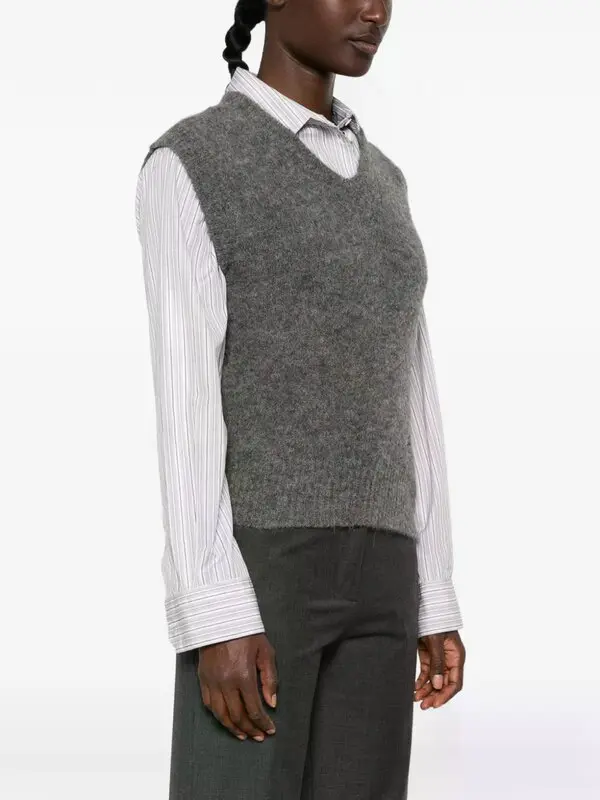 AMI Paris V-neck Logo-embroidered Sweater