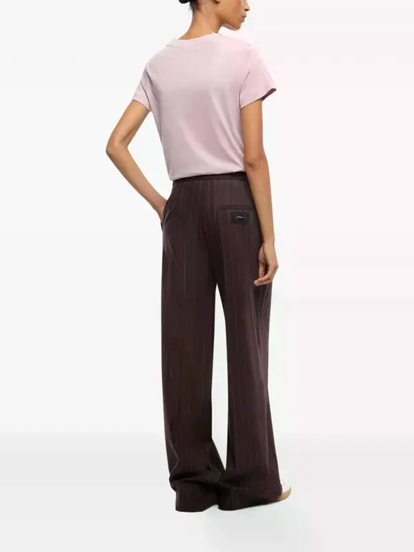 Pinko Pinstripe-pattern Lace-trim Trousers