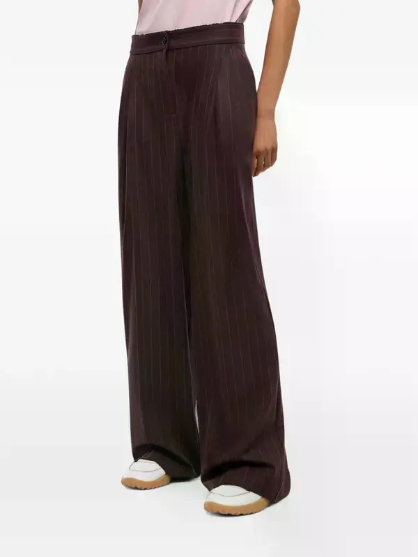 Pinko Pinstripe-pattern Lace-trim Trousers