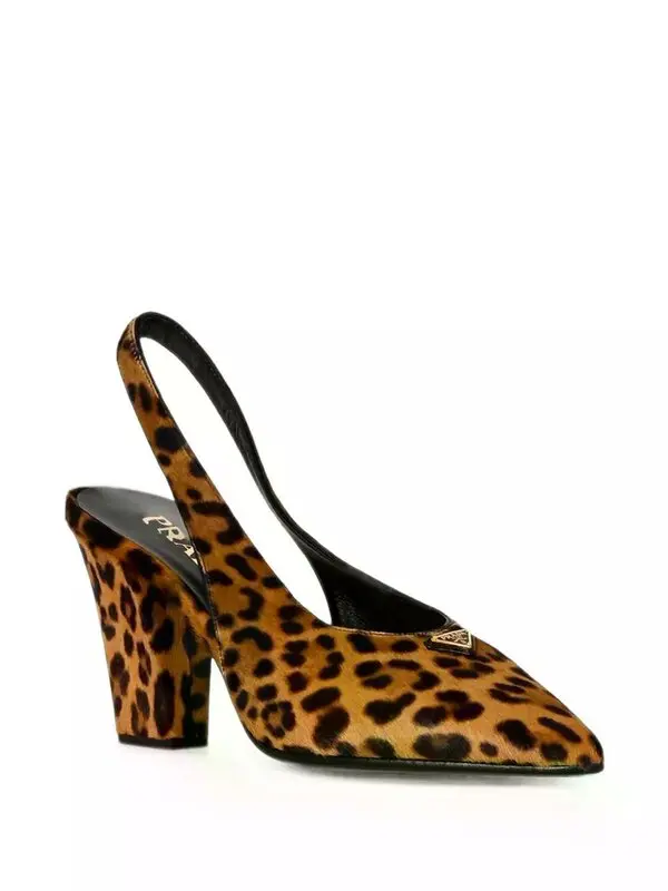 Prada Printed Leather Slingback Pumps