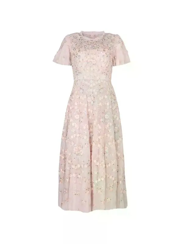 NEEDLE & THREAD Floral Waltz Embroidered Midi Dress
