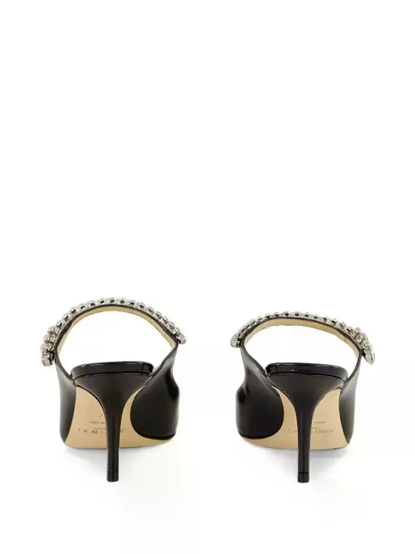 JIMMY CHOO Bing 65 Patent-leather Mules With Crystal Strap - Black
