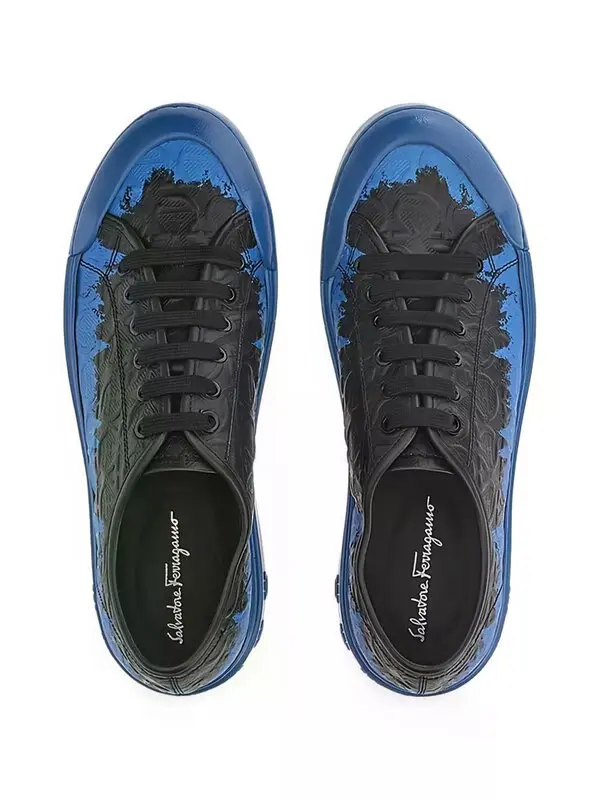 FERRAGAMO Gancini-embossed Leather Sneakers