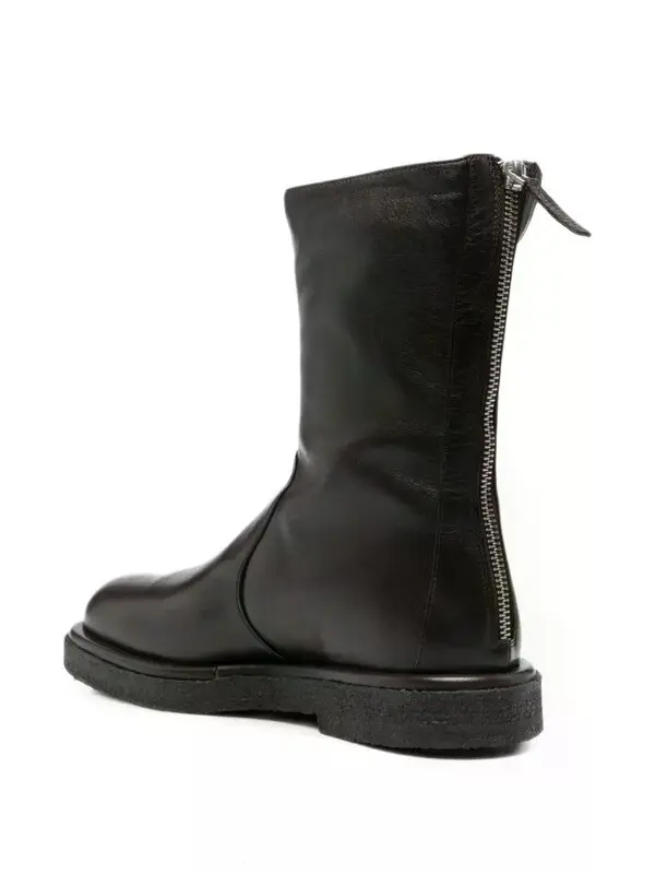 POMME D´OR Rear-zip Leather Ankle Boots