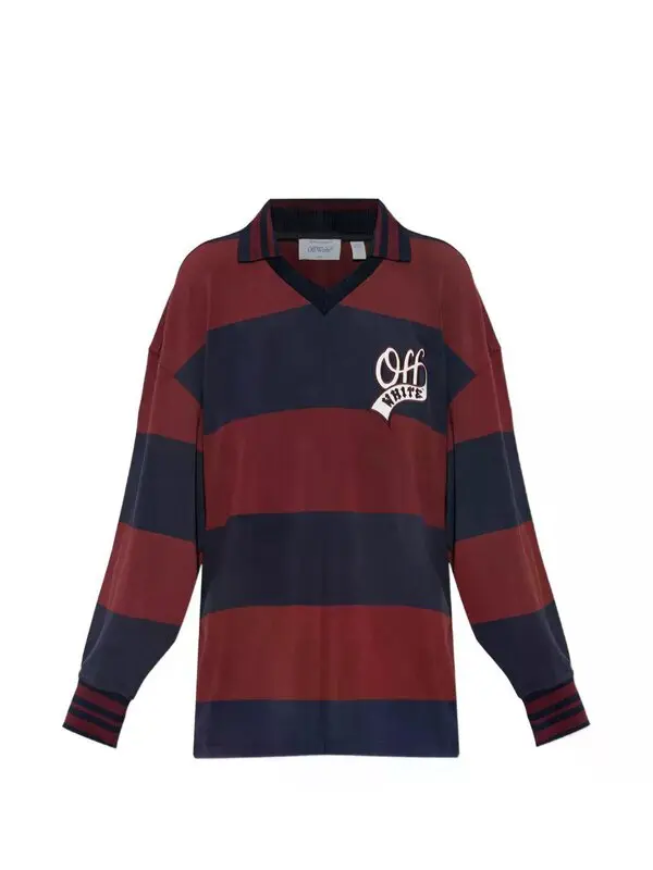 Off-White Logo-patch Striped Polo Shirt
