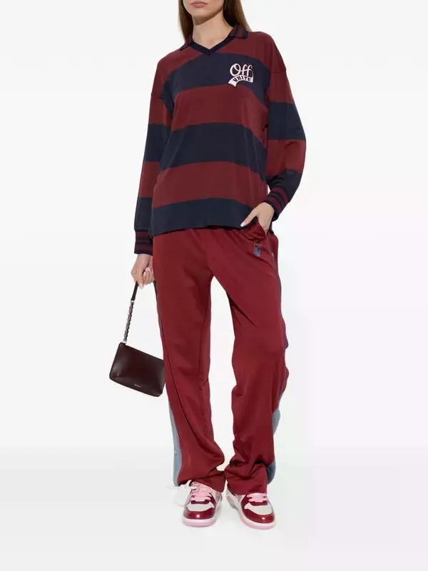 Off-White Logo-patch Striped Polo Shirt