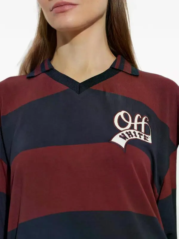 Off-White Logo-patch Striped Polo Shirt