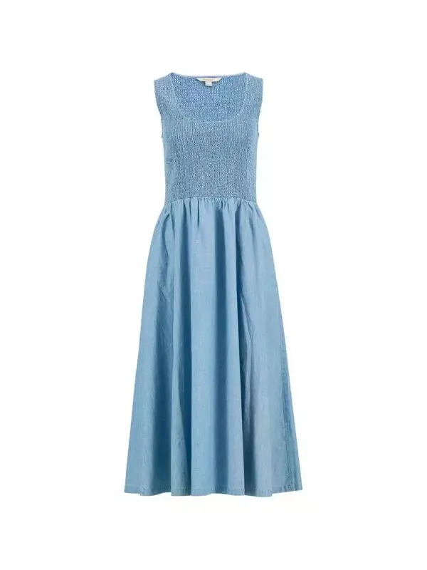 Barbour Josie Shirred Sleeveless Midi Dress