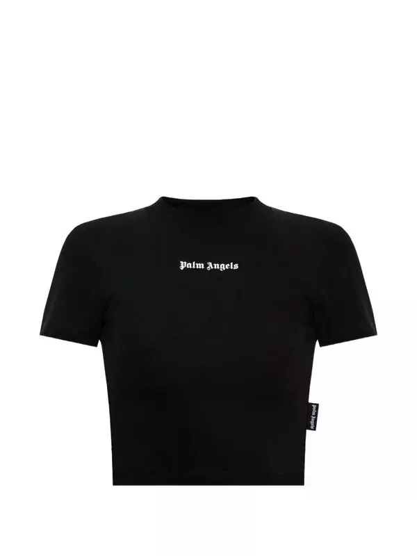 Palm Angels Logo-print Crop Top - Black