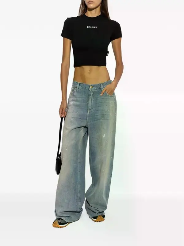 Palm Angels Logo-print Crop Top