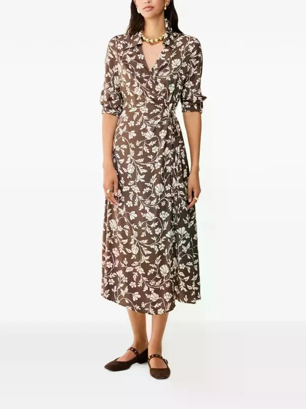 PENNYBLACK Floral-print Wrap Midi Dress