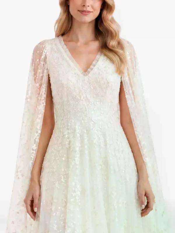 NEEDLE & THREAD Versailles Ditsy Cape-sleeve Maxi Dress